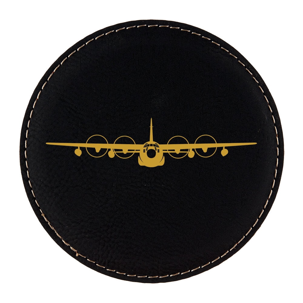 MC-130 Spinning Props Coaster Laser Engraved Leatherette - Round ...