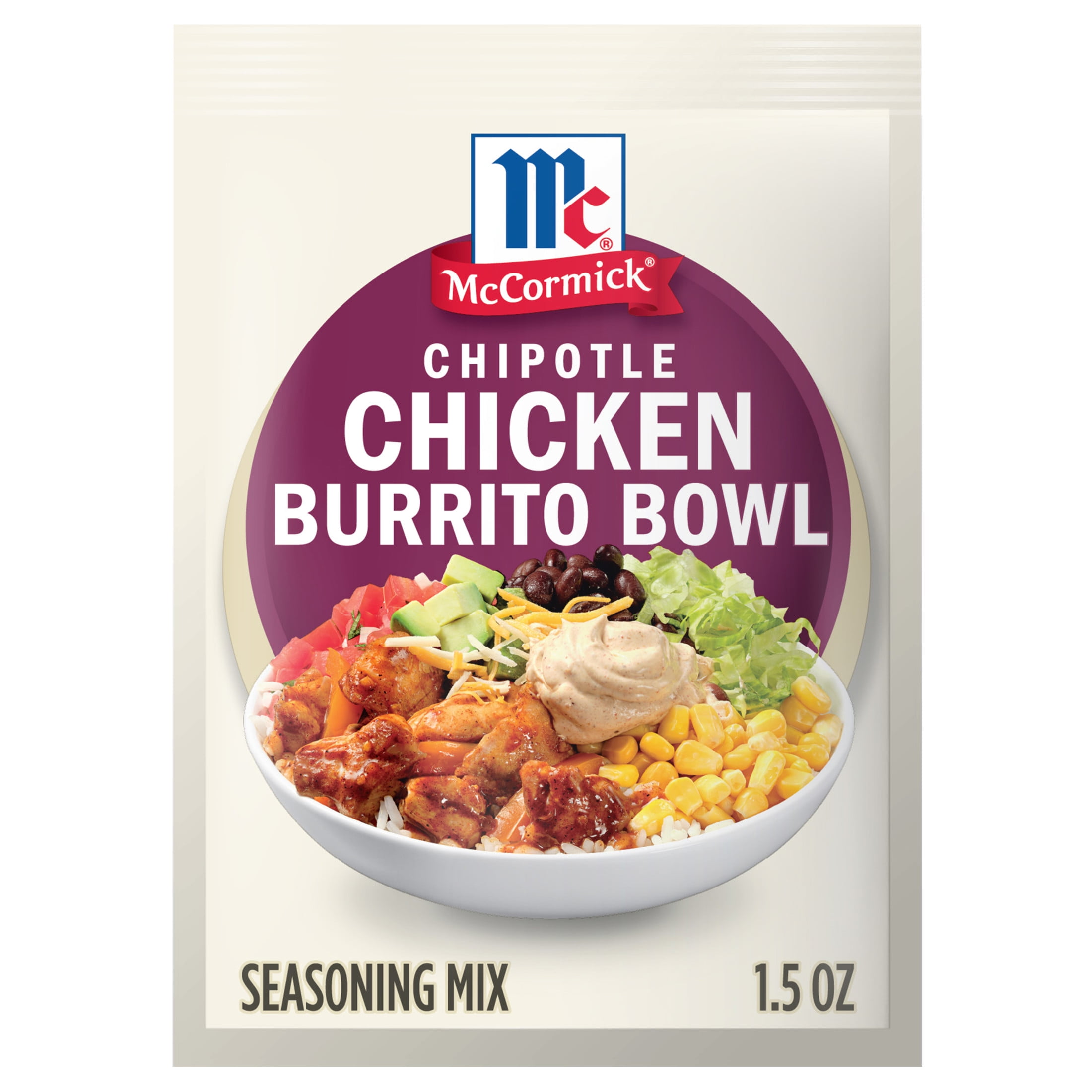 McCormick Chipotle Chicken Burrito Bowl Seasoning Mix, 1.5 oz Pouch ...