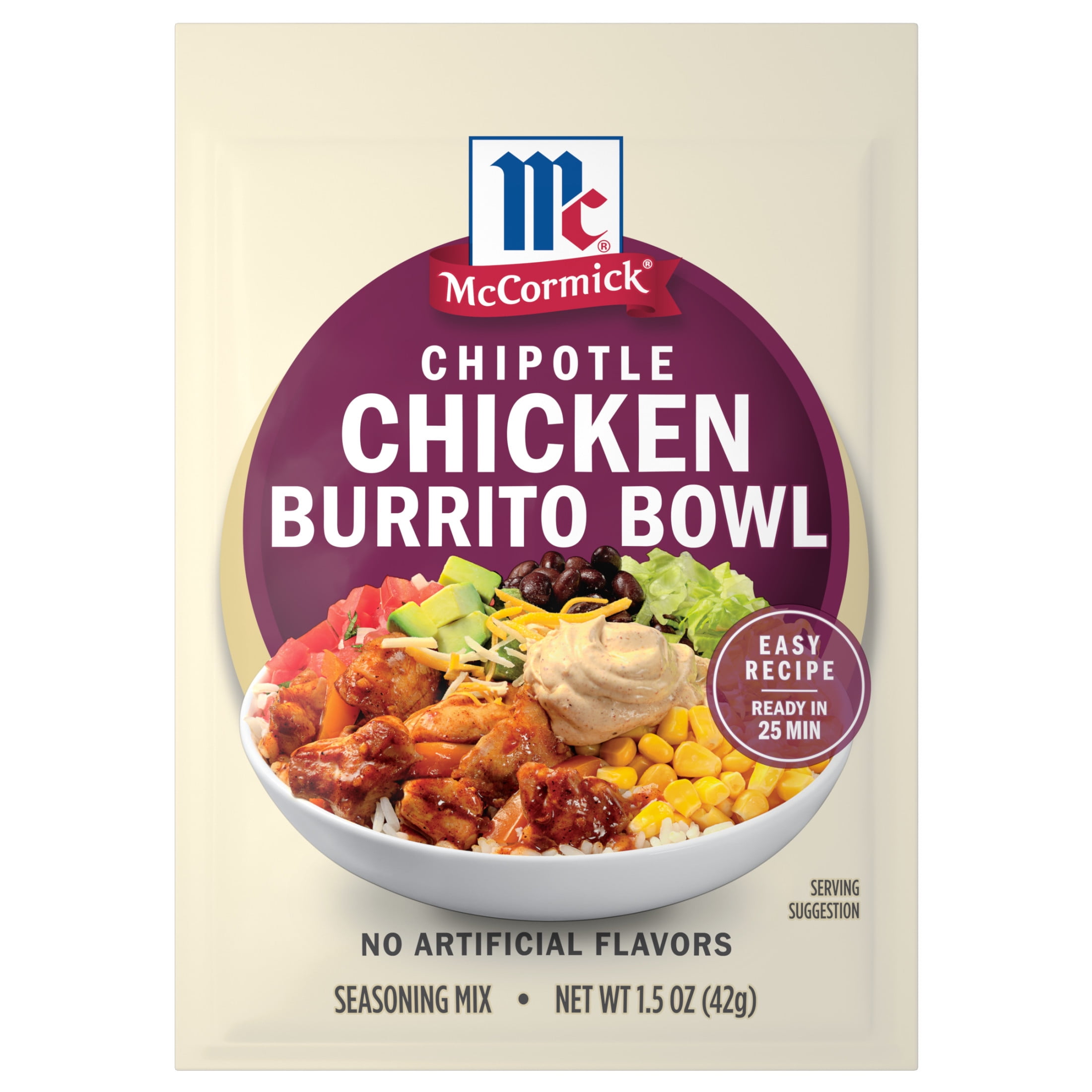 McCormick Chipotle Chicken Burrito Bowl Seasoning Mix, 1.5 oz Packet ...