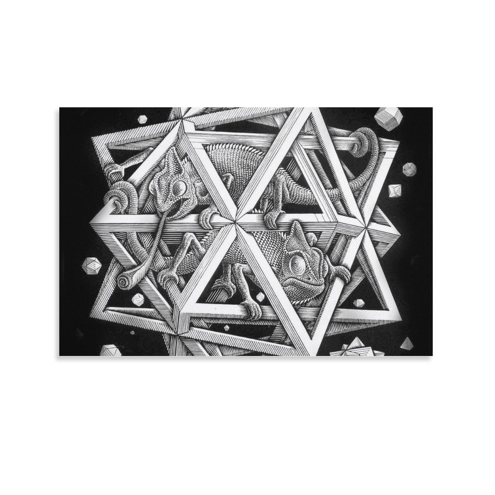 MC Escher Abstract Print Painting Black And White Poster (11) Posters ...