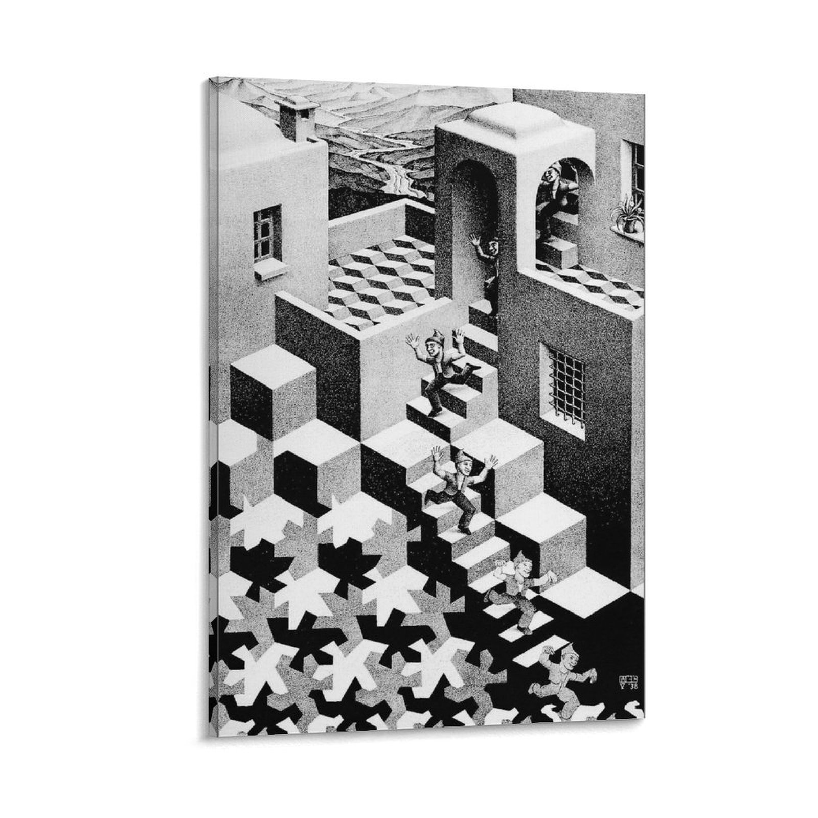 MC Escher Abstract Print Painting Black And White Poster (17) Posters ...