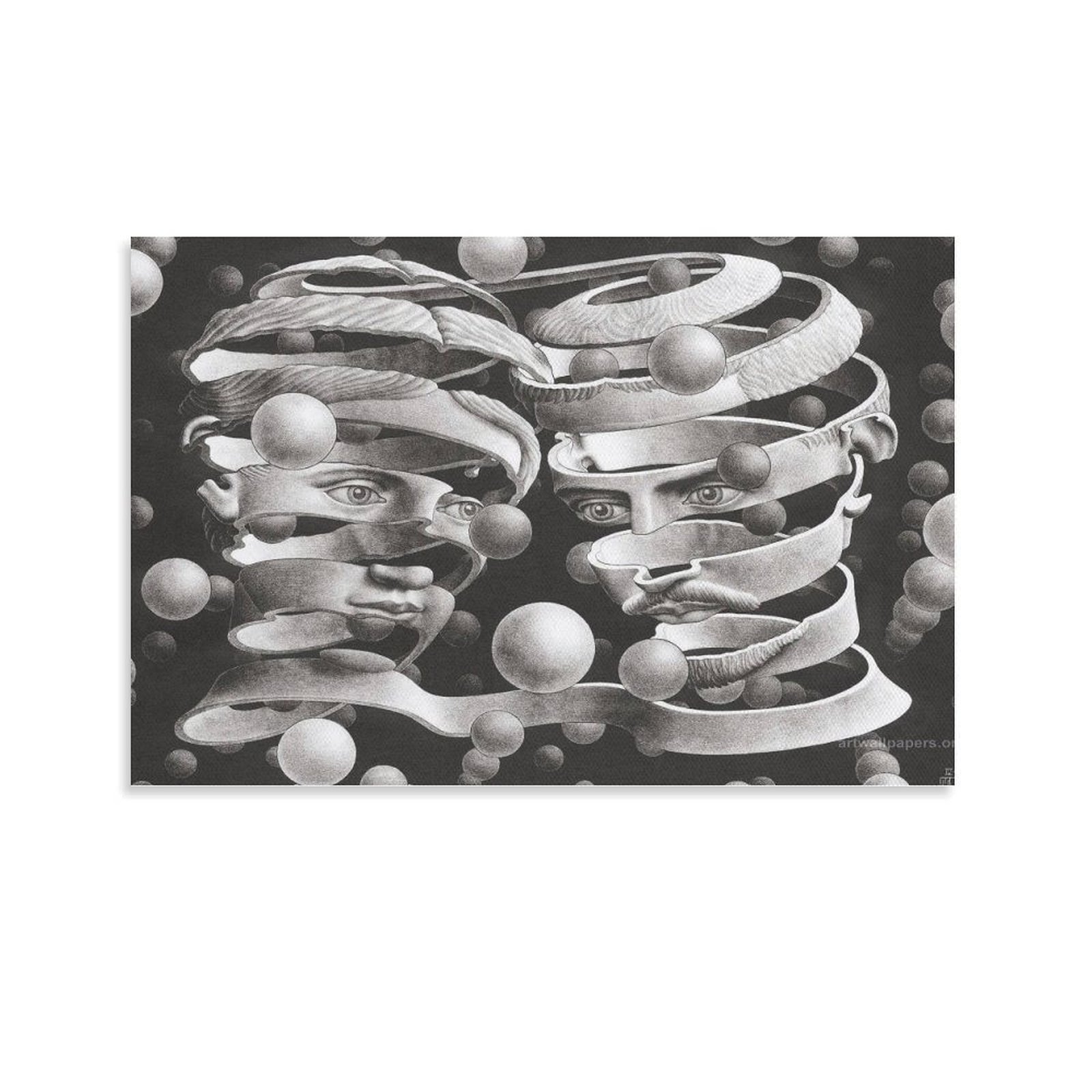 MC Escher Abstract Print Painting Black And White Poster (26) Home ...