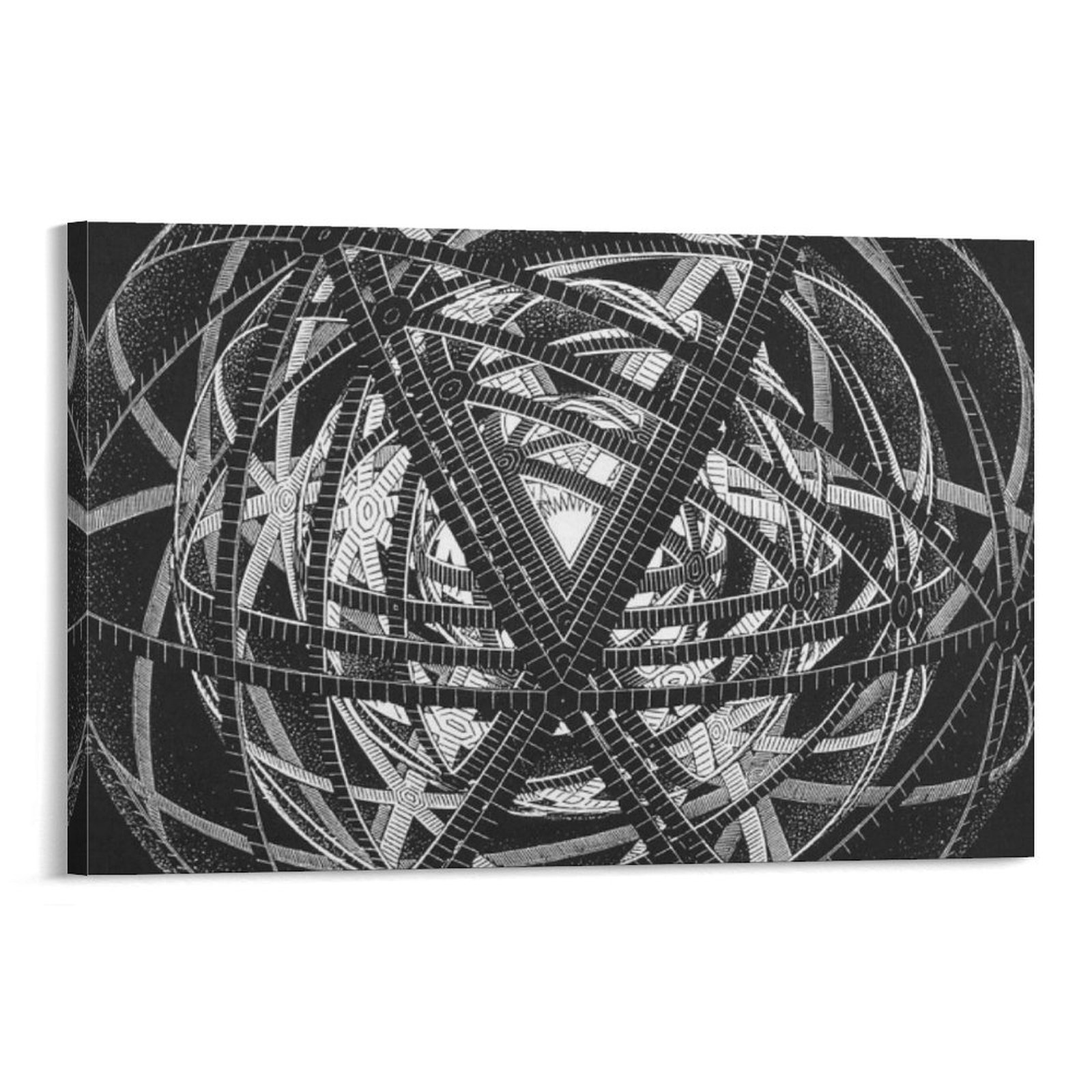 MC Escher Abstract Print Painting Black And White Poster (29) Canvas ...