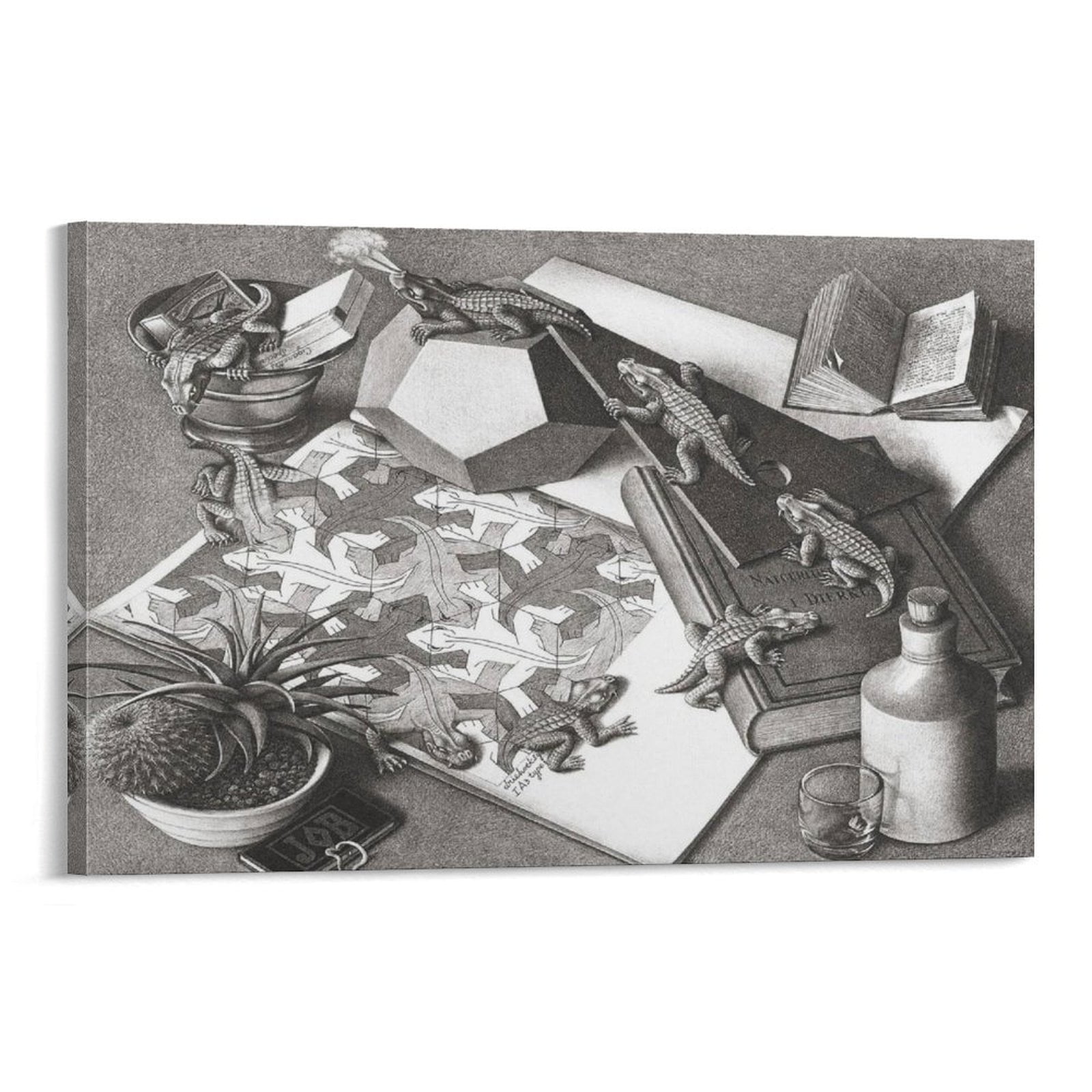 MC Escher Abstract Print Painting Black And White Poster (31) Room ...