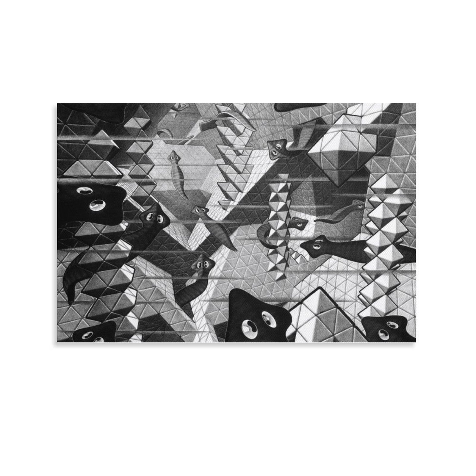 MC Escher Abstract Print Painting Black And White Poster (36) Picture ...