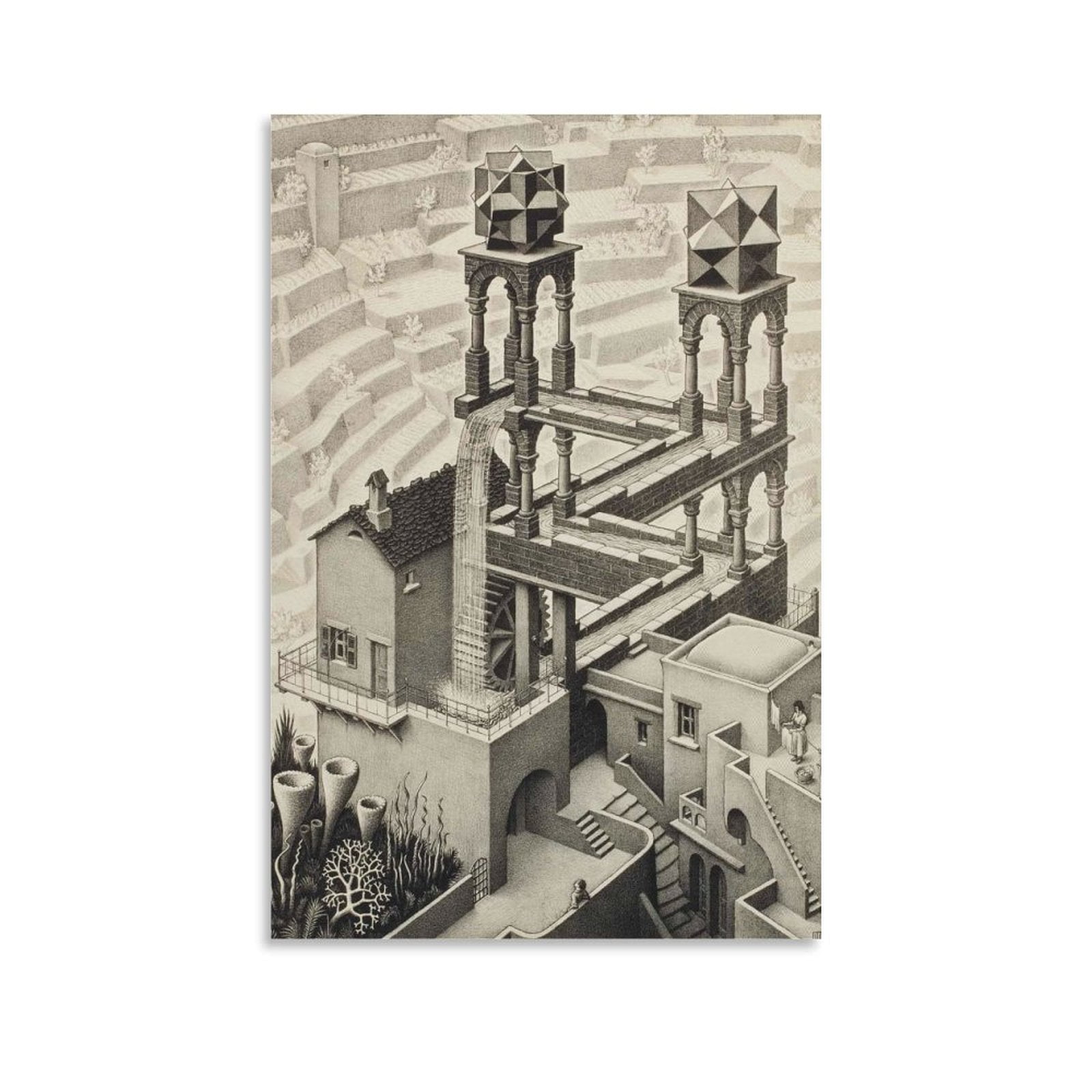MC Escher Abstract Print Painting Black And White Poster (38) Poster ...