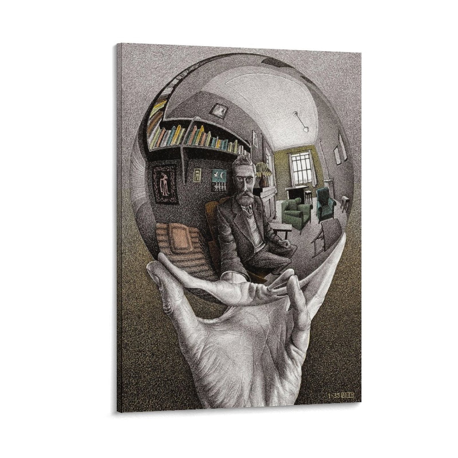 MC Escher Abstract Print Painting Black And White Poster (42) Canvas ...