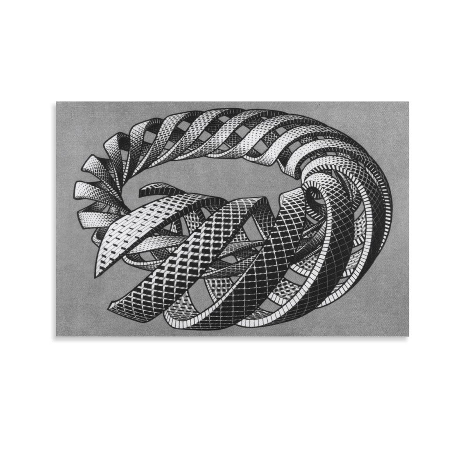 MC Escher Abstract Print Painting Black And White Poster (46) Canvas ...