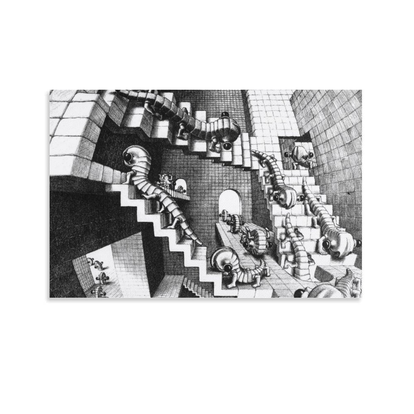 MC Escher Abstract Print Painting Black And White Poster (49) Posters ...