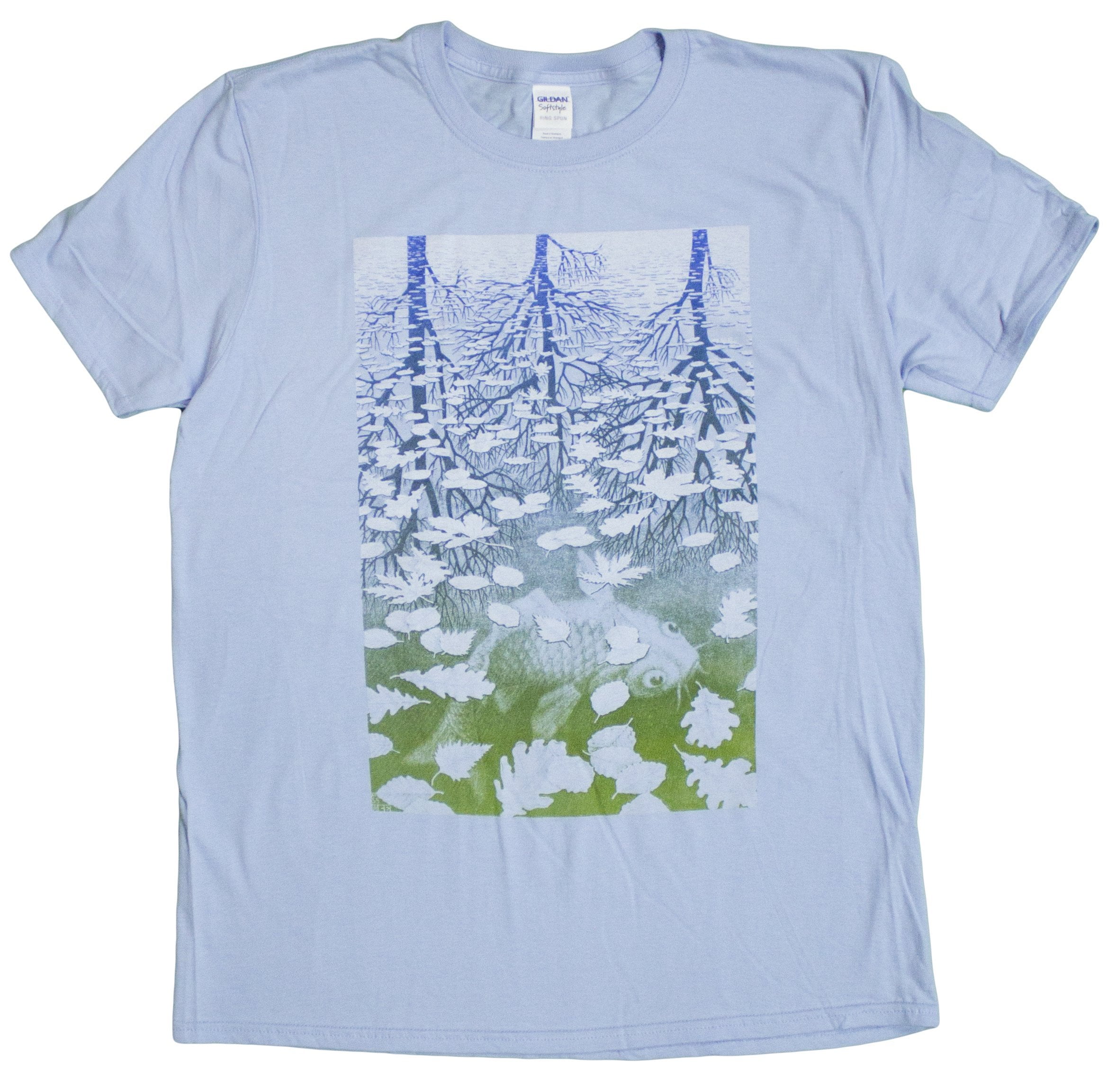 MC Escher "Fish Pond" Art Print Men's T-Shirt (Large) - Walmart.com
