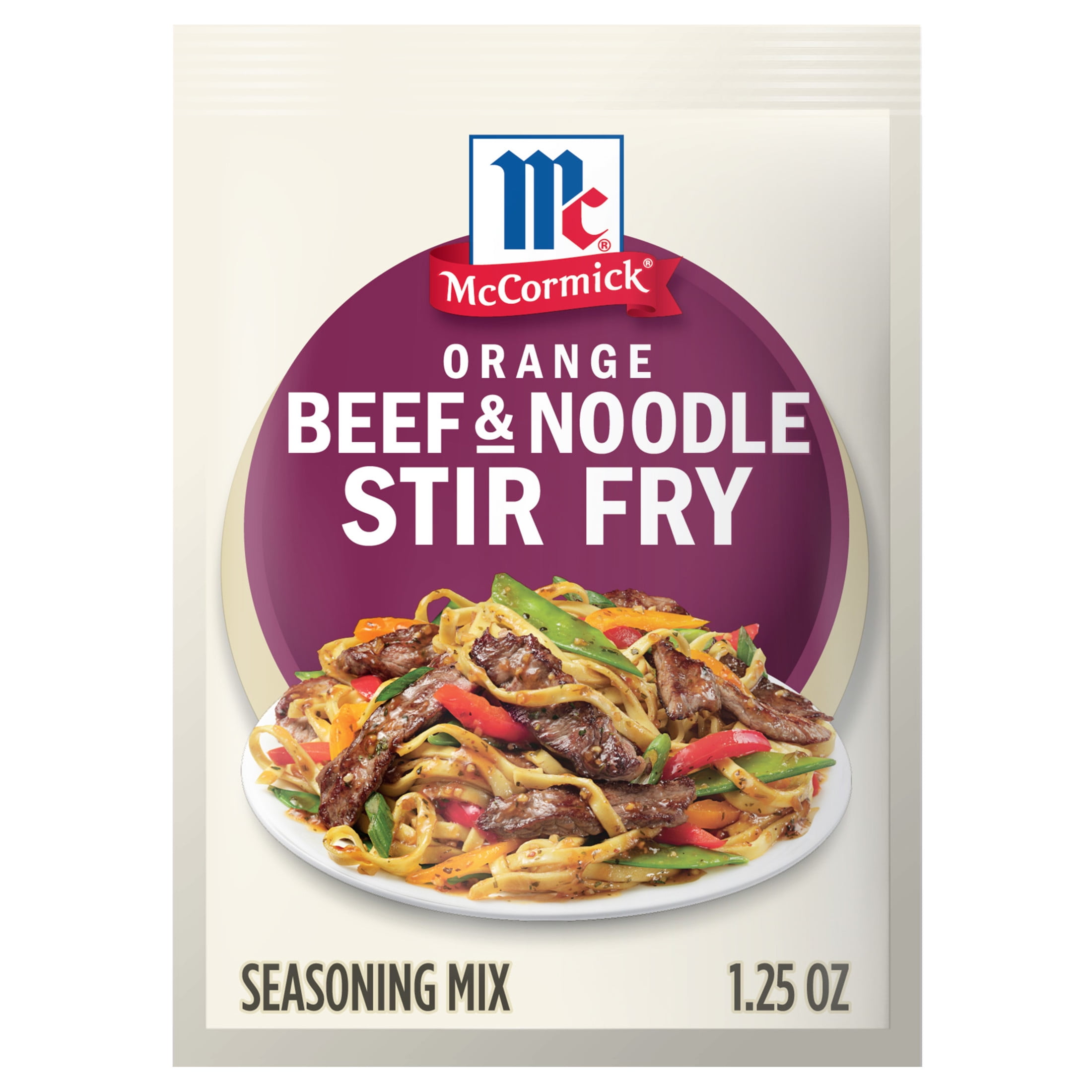 McCormick Orange Beef & Noodle Stir Fry Seasoning Mix, 1.25 oz Pouch ...