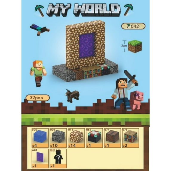 MC Pixelated Heaven's Gate Magnetic Cube Building Kit with 1 Figures ...