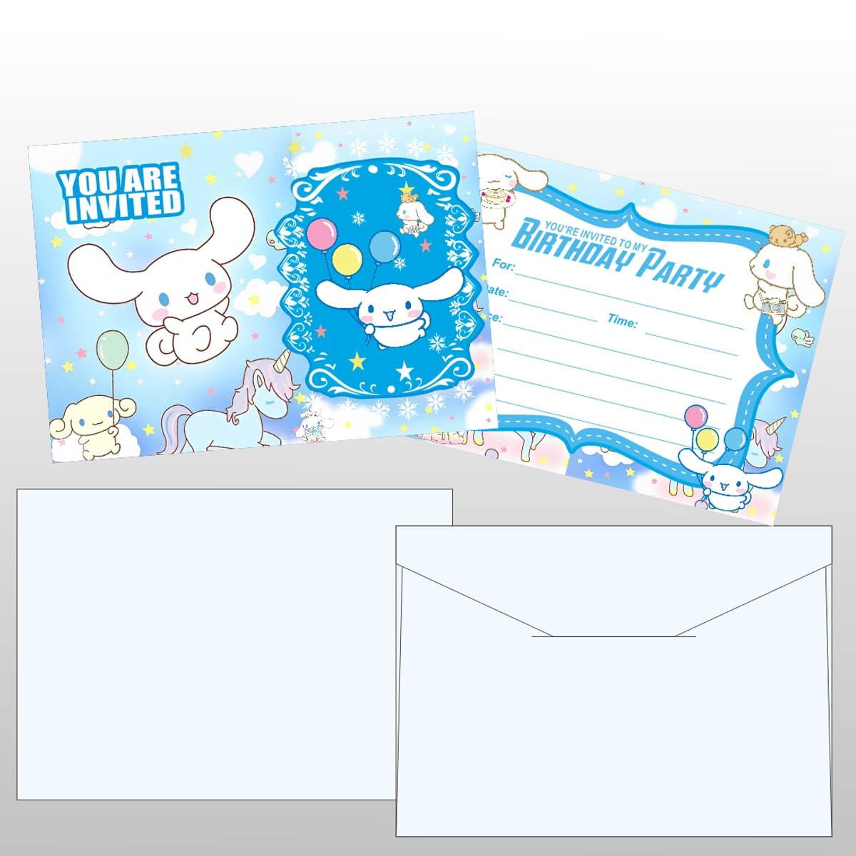 MC TTL 12 pcs Cinnamoroll Dog BSL1 birthday party envelope invitation ...