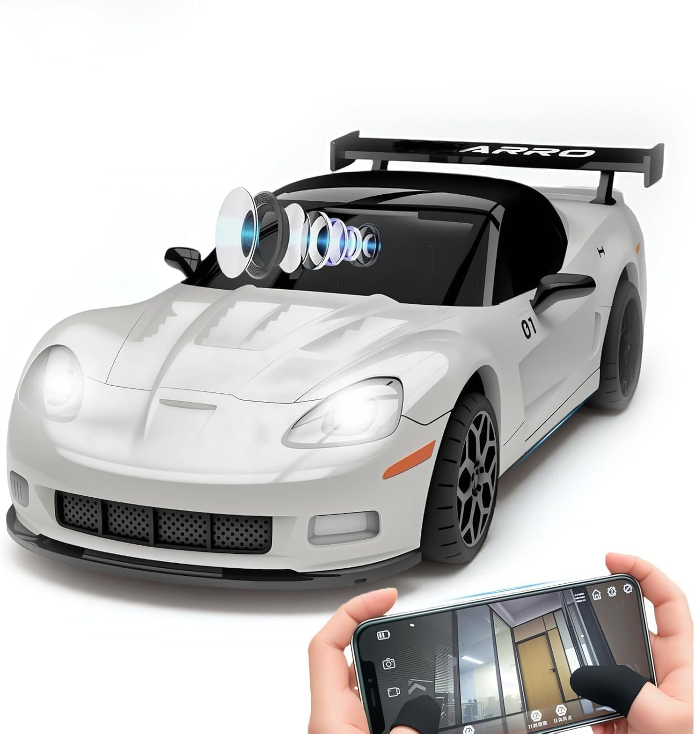 MC011 1/43 Scale RC Drift Car with Live Camera, 2.4G Smartphone ...