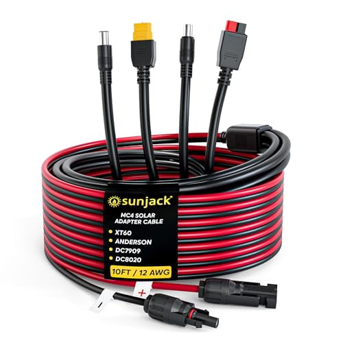 MC4 Solar Panel to Portable Power Station Adapter Cable, XT60 ...