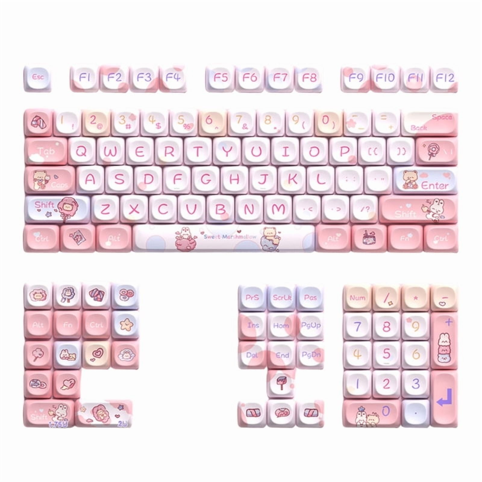 MCA Keycaps Cartoon Animal Theme Highly PBT 120Keys Cute Keycap for 68 ...