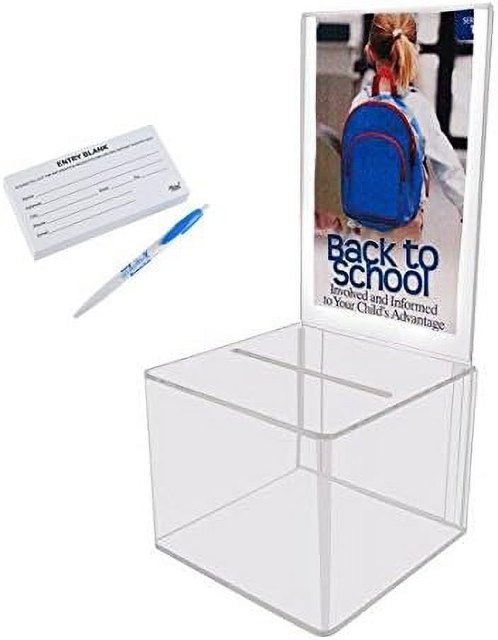 MCB Clear Acrylic Display Donation Box with Suggestion Cards - Ballot ...