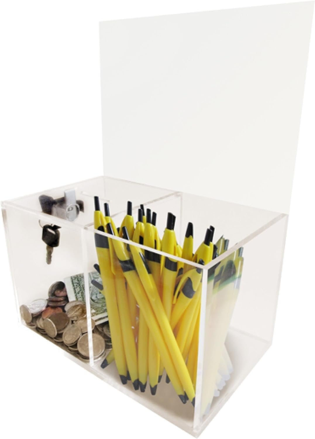MCB Donation Box - Collection Box - Tip Container - W/ Two Compartments ...