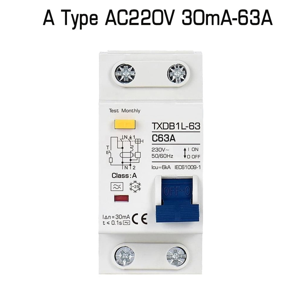 MCB RCCB RCD Type A/AC RCBO DPNL Residual Current Circuit Breaker A ...