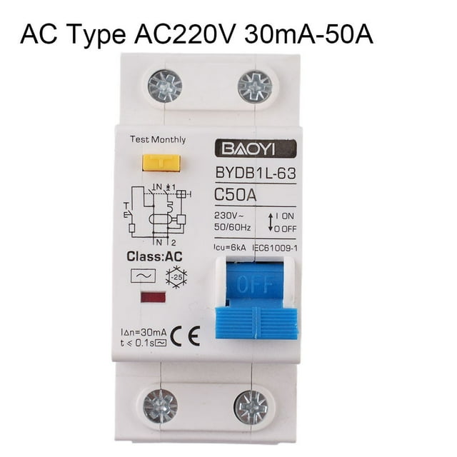MCB RCCB RCD Type A/AC RCBO DPNL Residual Current Circuit Breaker ...