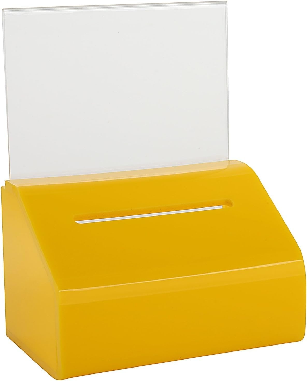 MCB Small Donation Charity Collection Box with Lock and Sign Holder ...