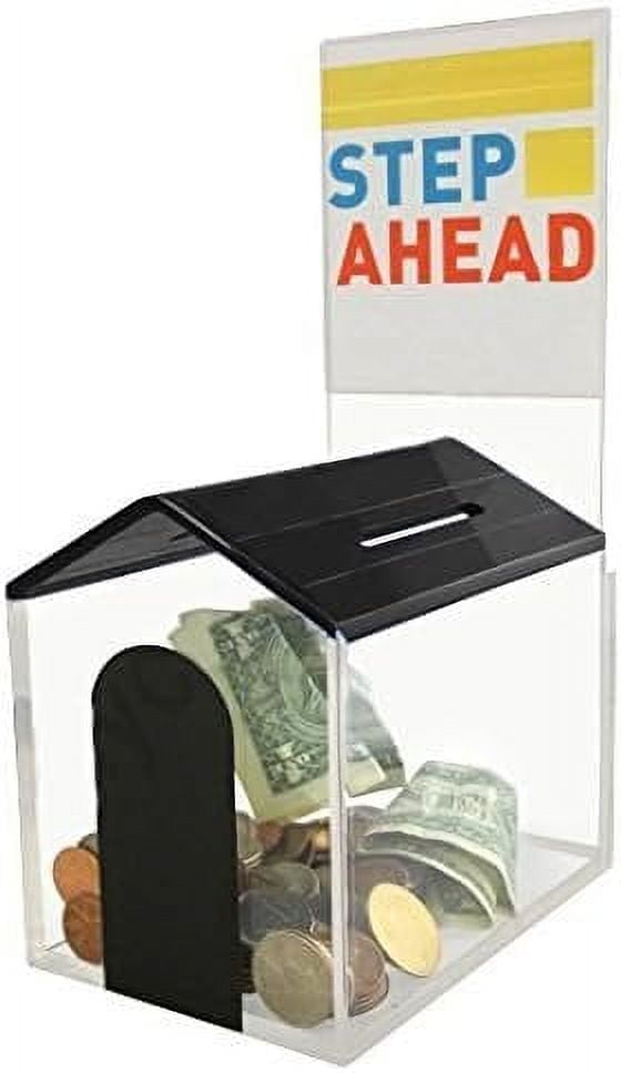 My Charity Boxes, Small House Shaped Donation Box with Lock and Keys ...