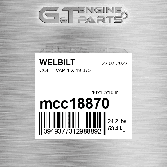 MCC18870 COIL EVAP 4 X 19.375 fits Welbilt (New OEM) - Walmart.com