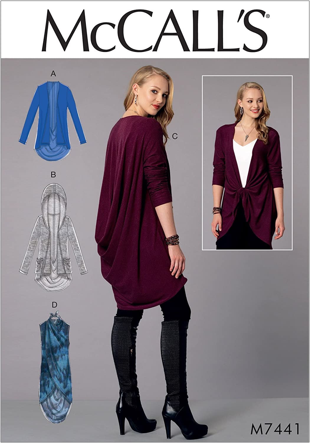 MCCALLS M7441 (16-26) Misses' Back-Drape Jackets and Vest Sewing ...