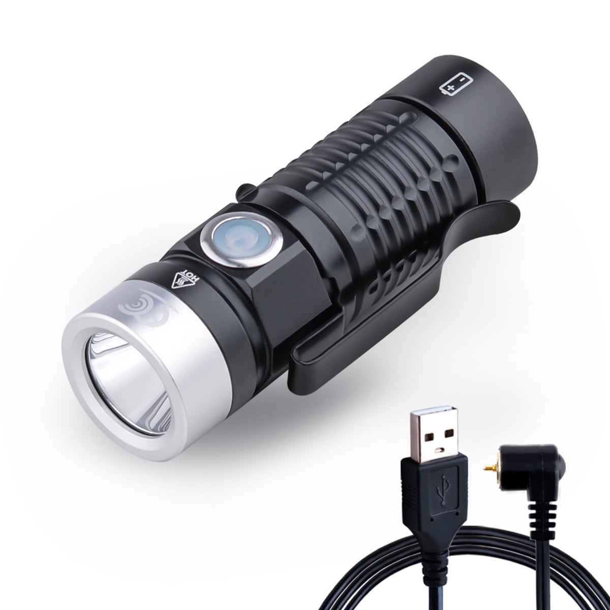 MCCC EDC Flashlight Magnetic Rechargeable,500 High Lumens Tactical ...
