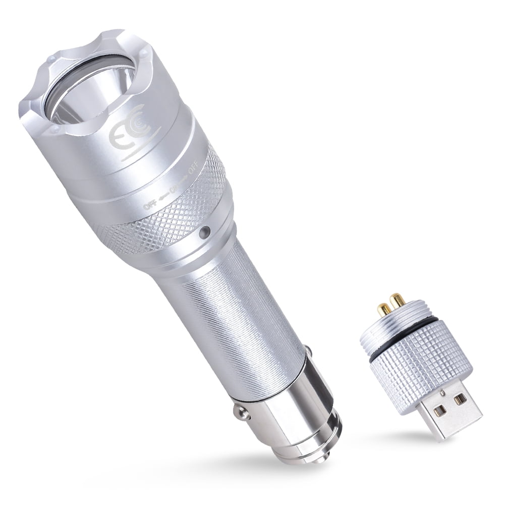 MCCC Small LED Flashlight Rechargeable with 12V Cigarette Lighter ...