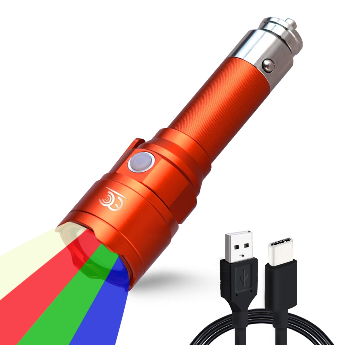 MCCC Small RGBW Flashlight Rechargeable with 12 Volt Car Cigarette ...