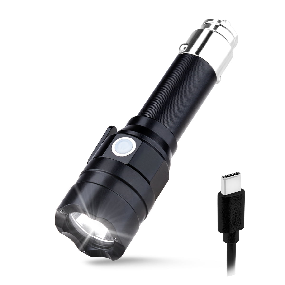 MCCC Small Rechargeable Flashlight with 12 Volt Car Cigarette Lighter ...