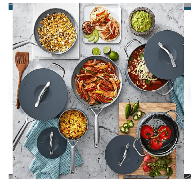 MCCS11 11-Piece Modern Ceramic Cookware Set, GRAY - Walmart.com