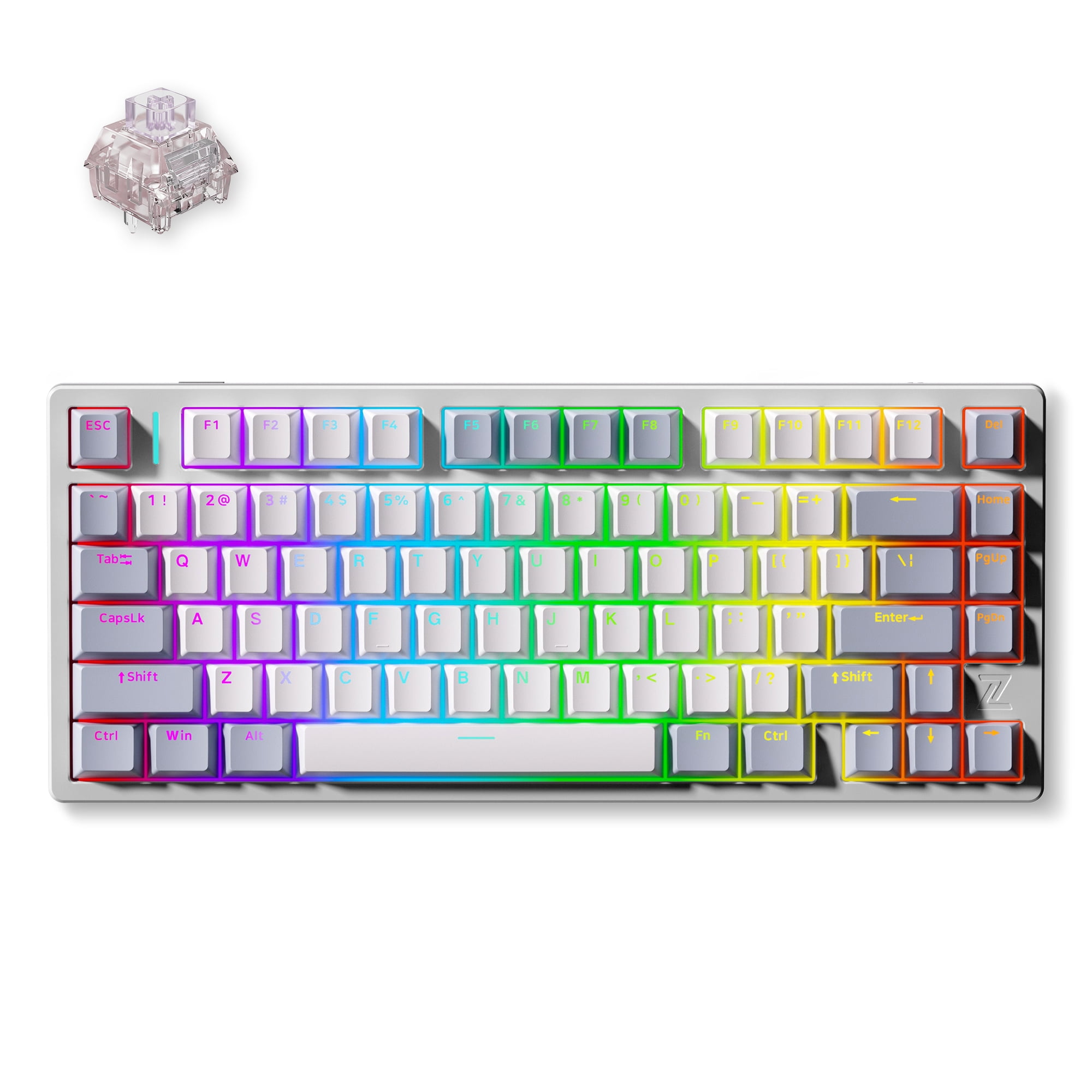 MCHOSE Z75 Metal Top Cover Mechanical Gaming Keyboard Tri-mode Wireless ...