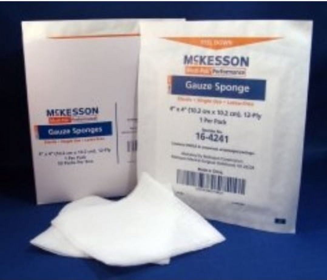 MCKESSON Sponge Dressing Medi-Pak Performance Cotton Gauze 12-Ply 4 X 4 ...