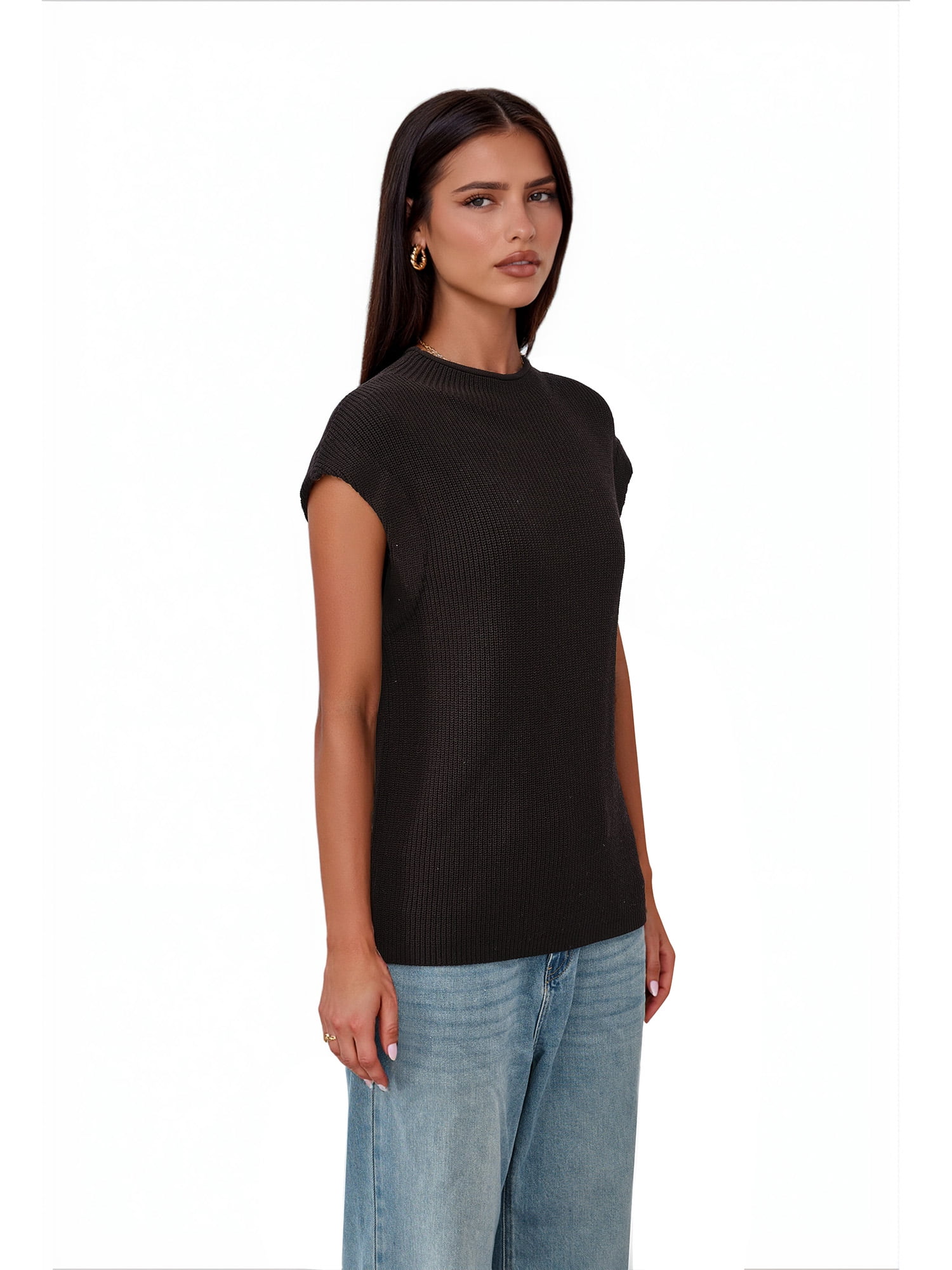 PRETTYGARDEN Women's Short Sleeve Mockneck Sweater, Sizes S-XXL ...