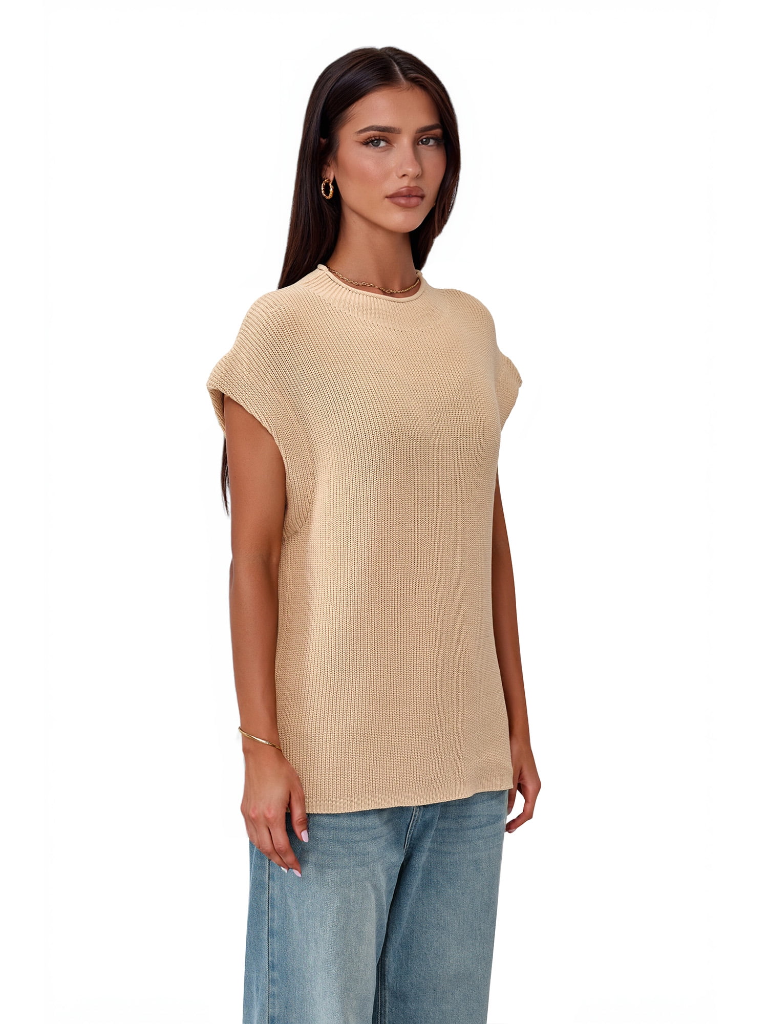 PRETTYGARDEN Women's Short Sleeve Mockneck Sweater, Sizes S-XXL ...