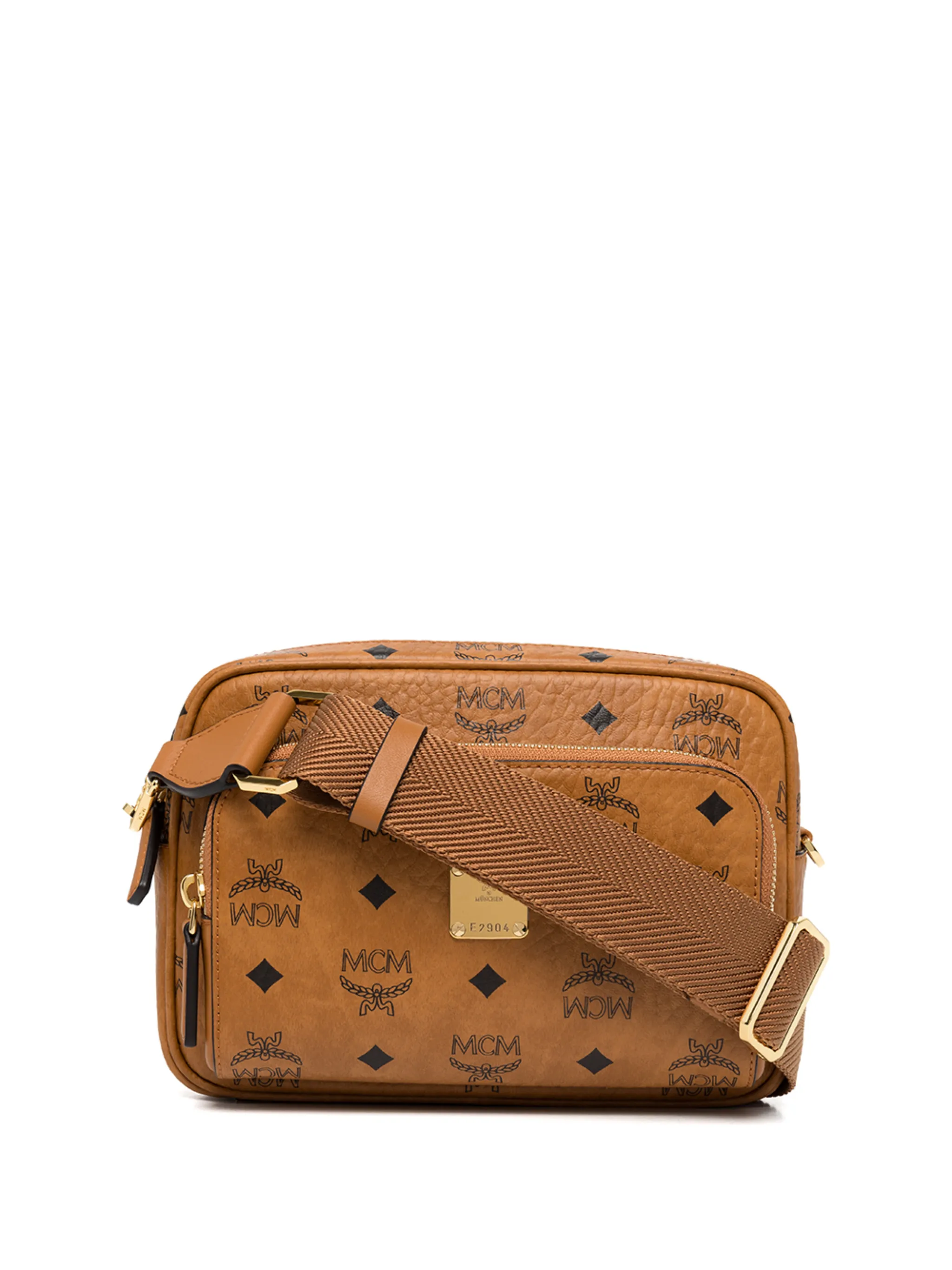 MCM Small Aren Crossbody Bag Cognac Leather Bag Unisex, Brown - Walmart.com