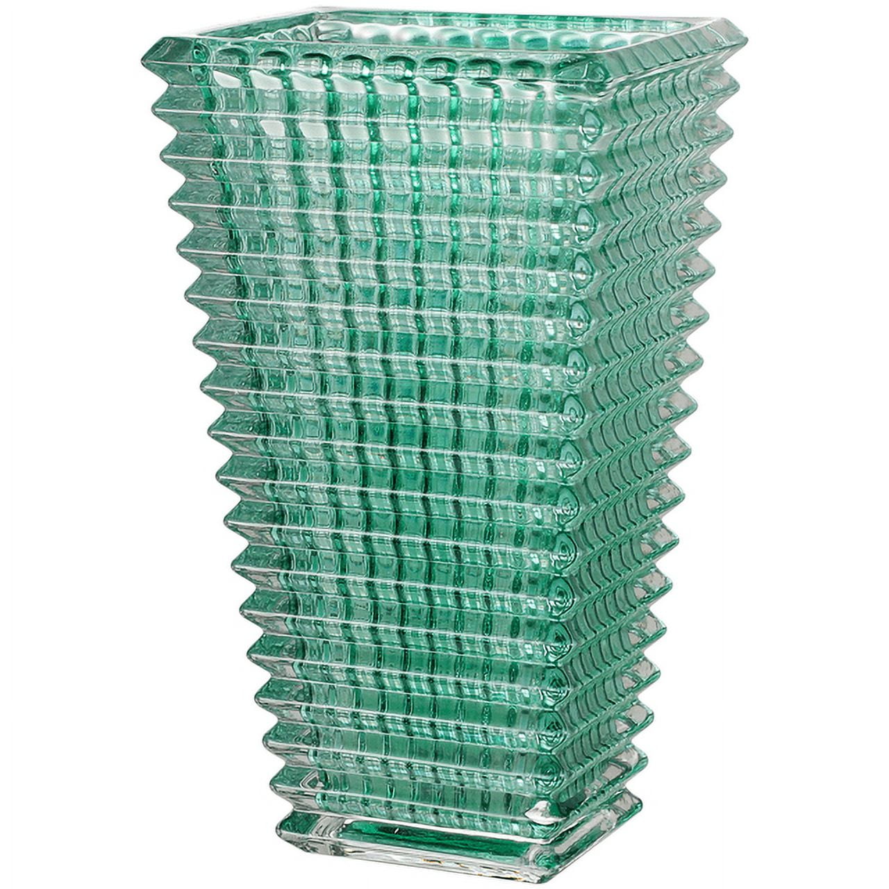 MCMCNCUIM 10.8" Elegant Green Glass Rectangular Vase, Set of 2 ...