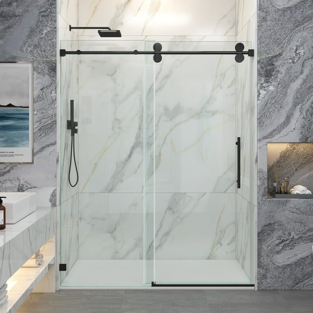 Mcocod 57 To 60 In W X 72 In H Frameless Shower Door 38 10 Mm Clear Tempered Glass