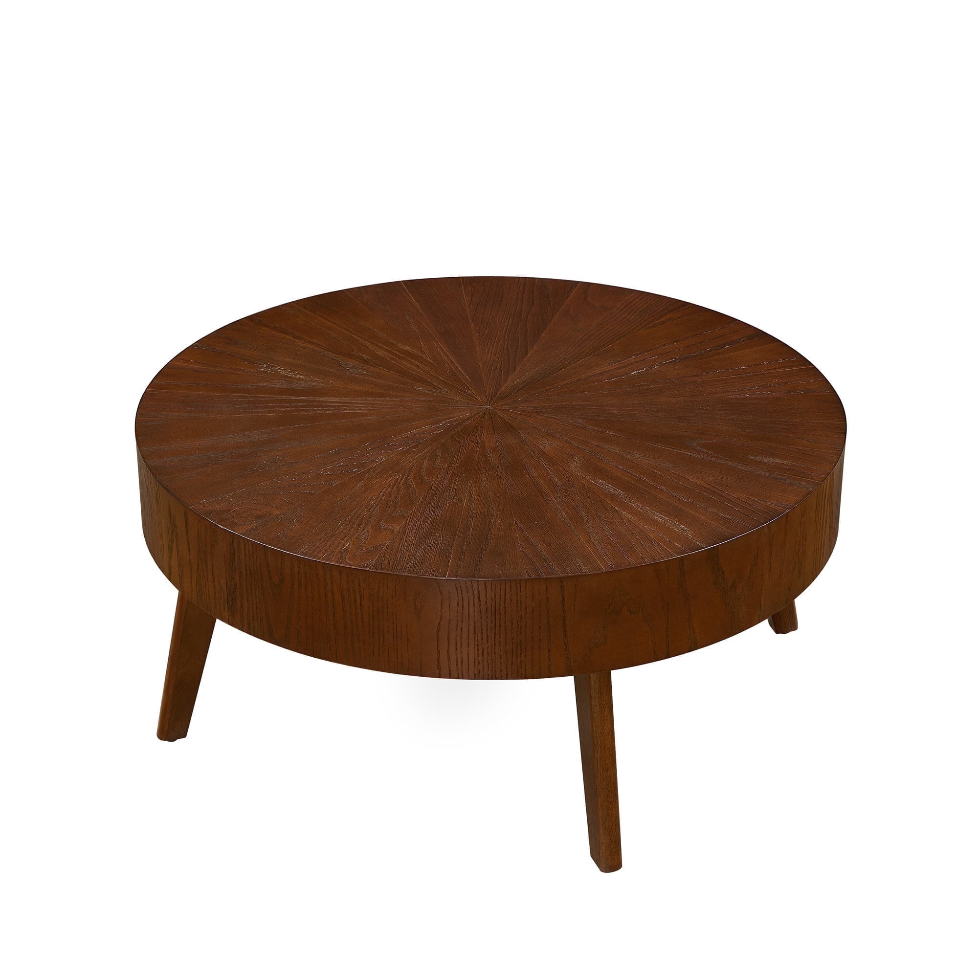 MCPRST 31"Round Wood Coffee Table, Farmhouse Log Rustic Natural ...