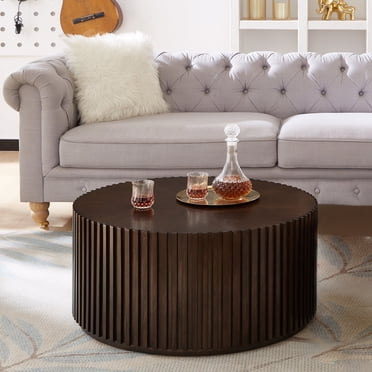 Williamspace Nesting Coffee Table Set of 2, Modern Round Wood Coffee ...