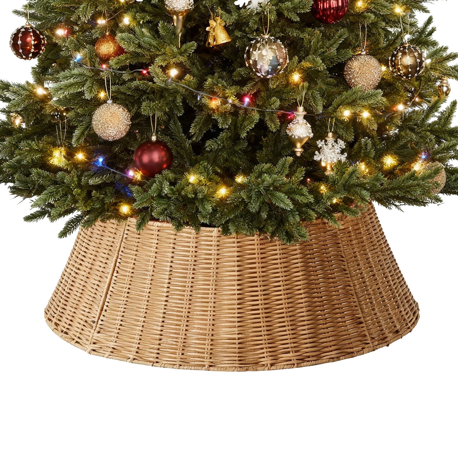 MCQ 24inch Christmas Tree Collar ,for 4.5-6ft Trees, Woven Hyacinth ...