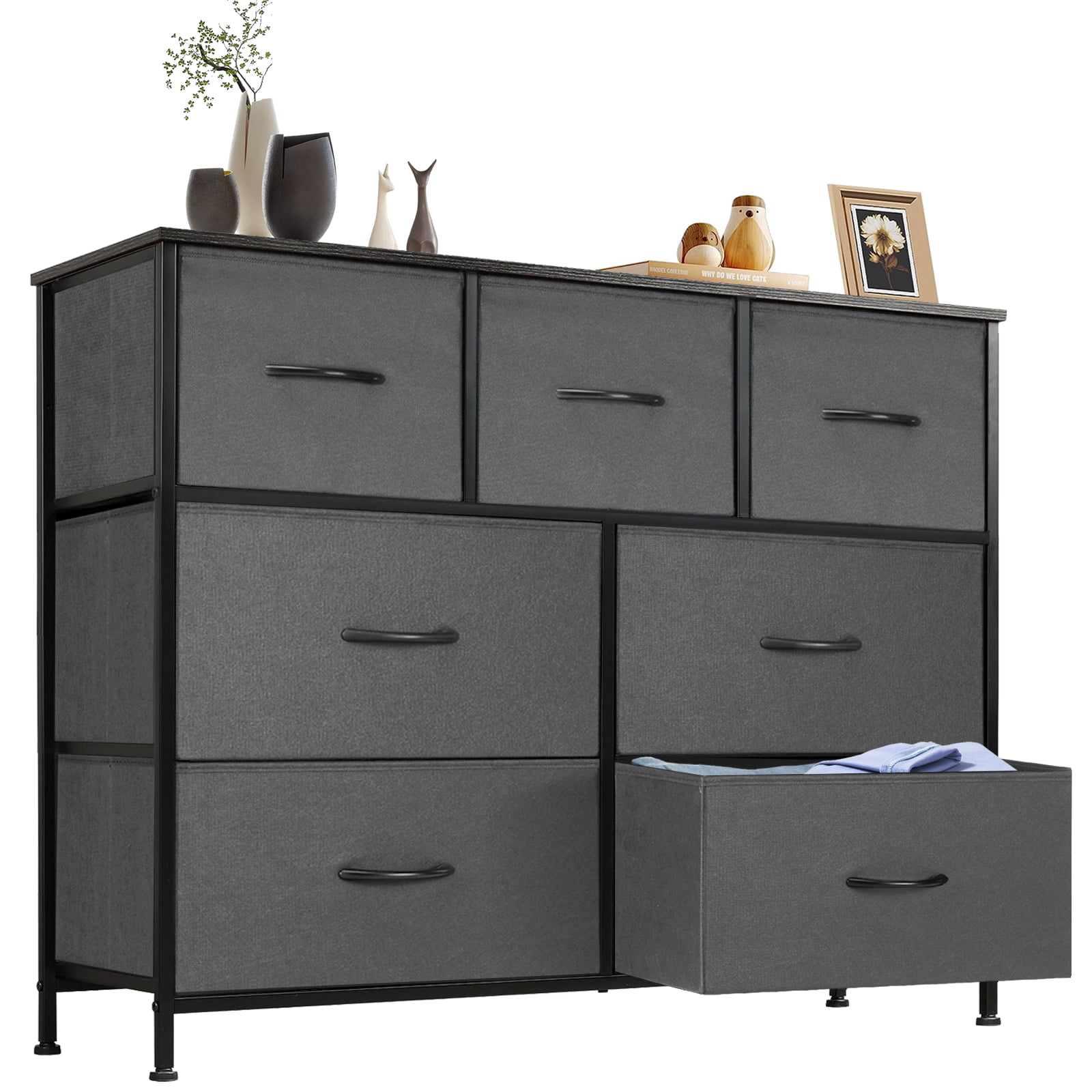MCQ 7-Drawer Fabric Dresser, TV Cabinet Sideboard, Storage Organizer ...