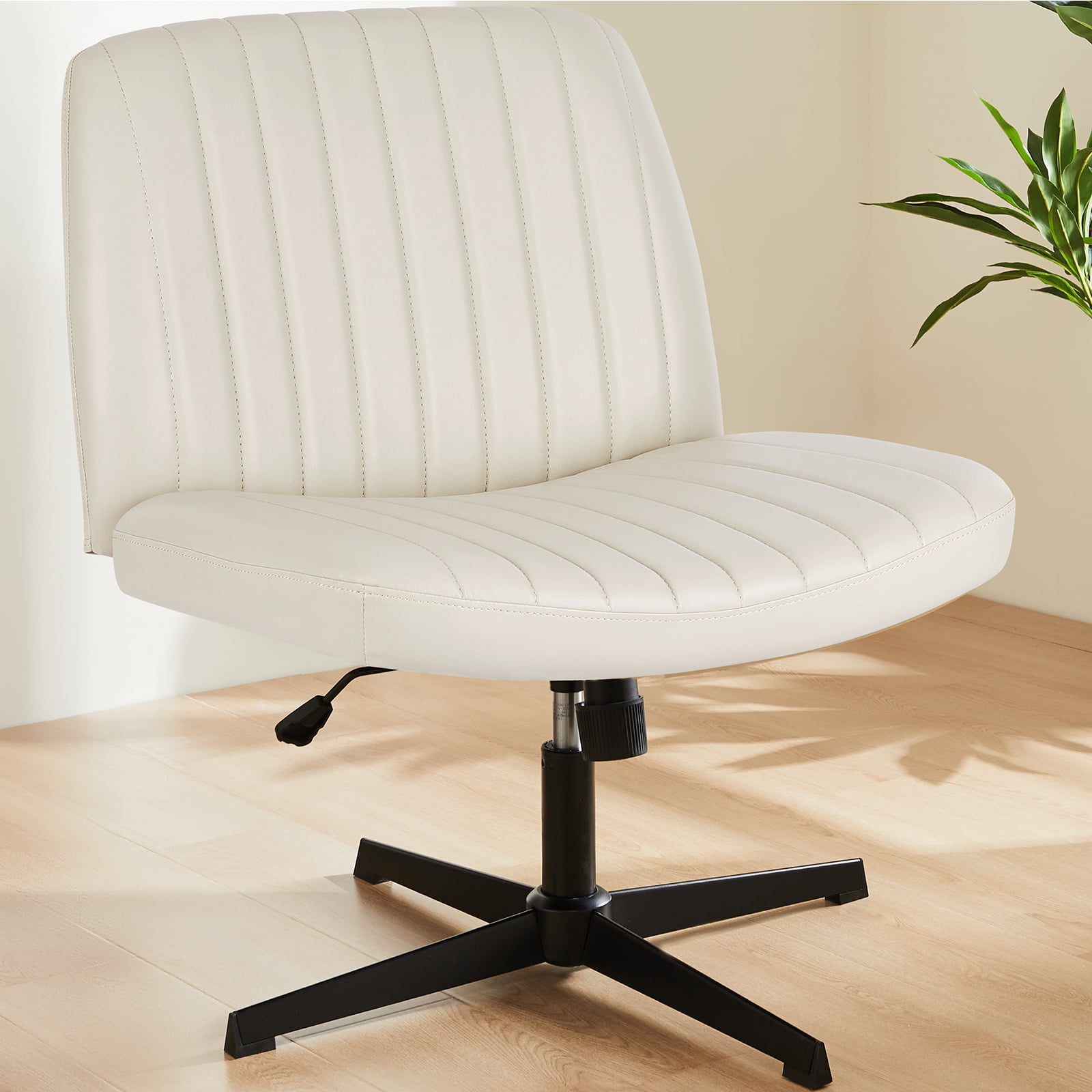 MCQ Criss Cross Chair Legged Office Wide Comfy Desk Leather Seat ...