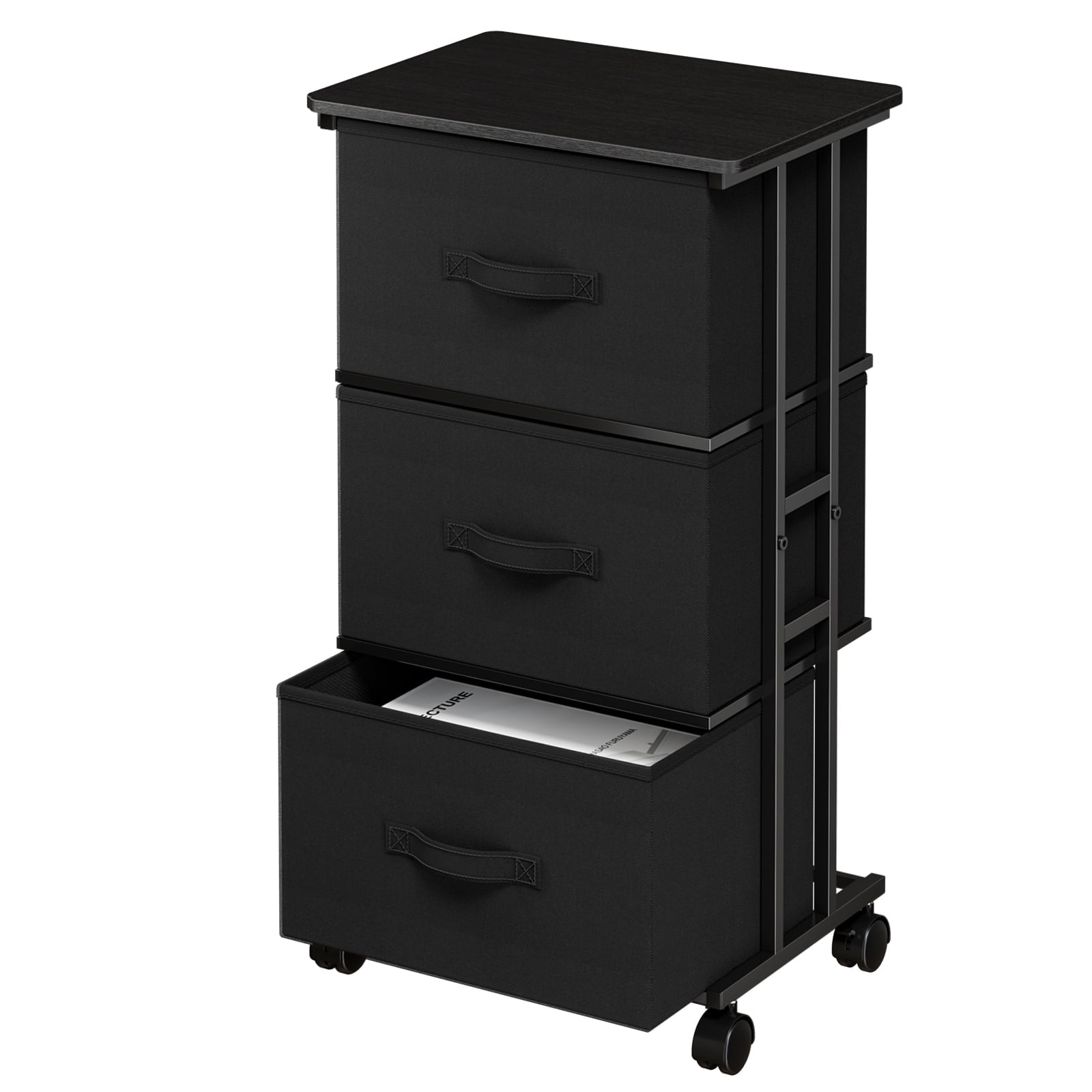 JIOABL Dresser Storage with 3 Drawers, Fabric Tower, Vertical Storage ...