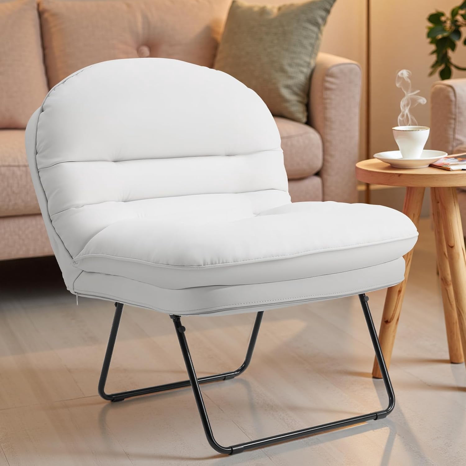 MCQ Foldable Saucer Chair for Adults, 6-Position Reclining Lounge Chair ...