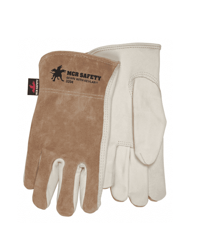 MCR Safety 3204L Select Grade Cow Grain Leather Driver Gloves Sewn with ...