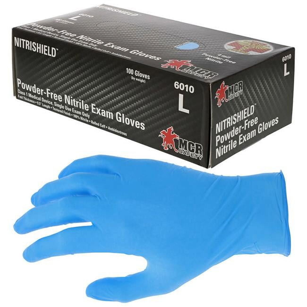 MCR Safety MCR-6010L 4 Mil Medical Grade Nitrile Disposable Gloves ...