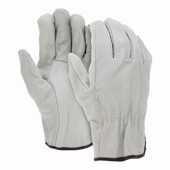 MCR Safety® Economy Grade Leather Drivers, Large, Natural, 12/Pair ...